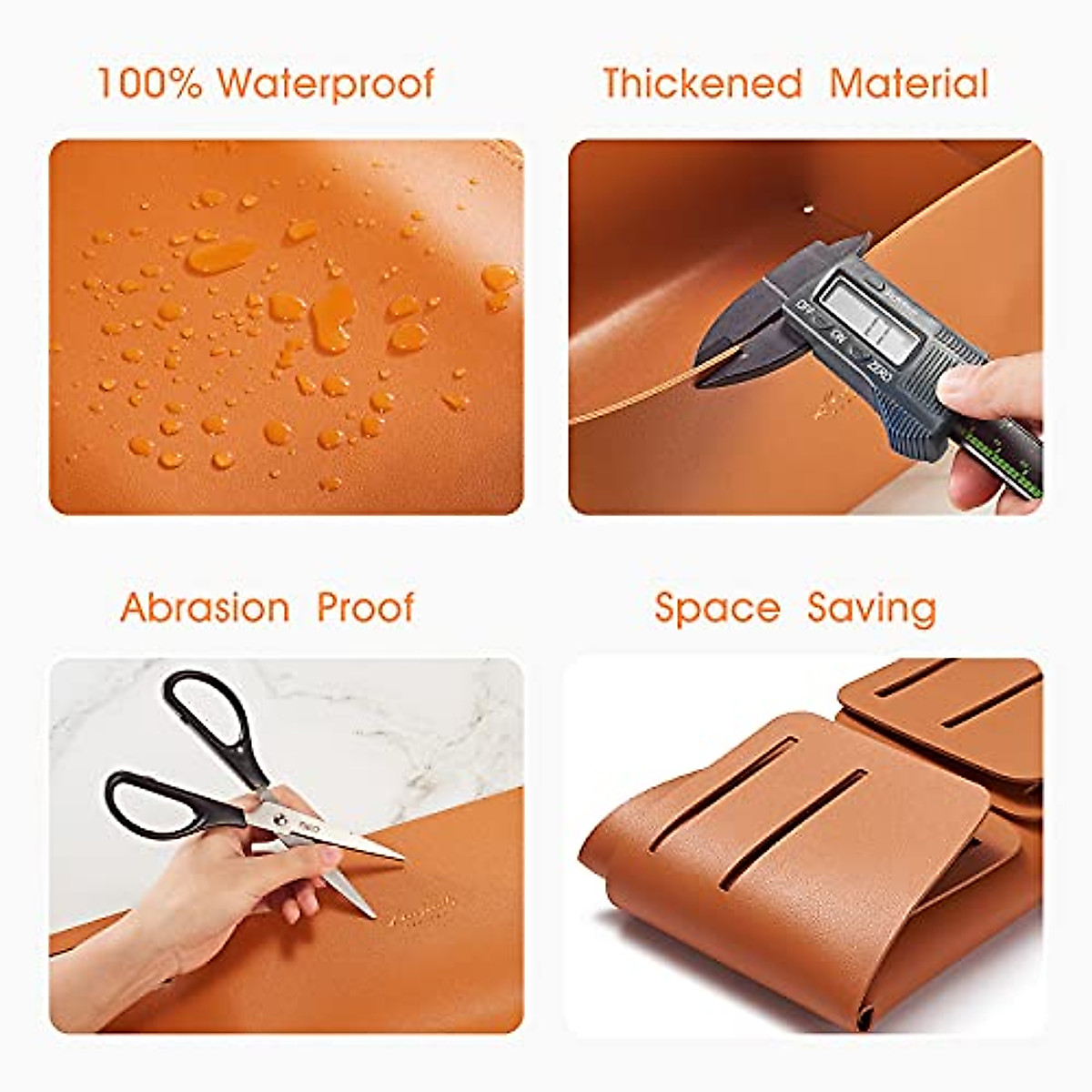 Small PU Storage Bins, Faux Leather Storage Basket with Handles, Collapsible Storage Bin for Closets, Shelves, Perfect for Organizing Keys, Remote Control, Wallet, Jewelry, Sunglasses, Gifts