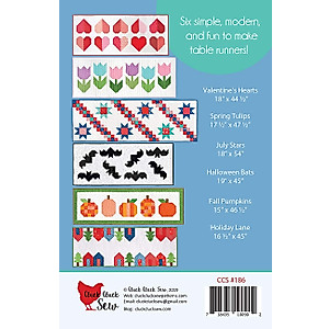 Modern Holiday Table Runners Patterns by Cluck Cluck Sew - - #186
