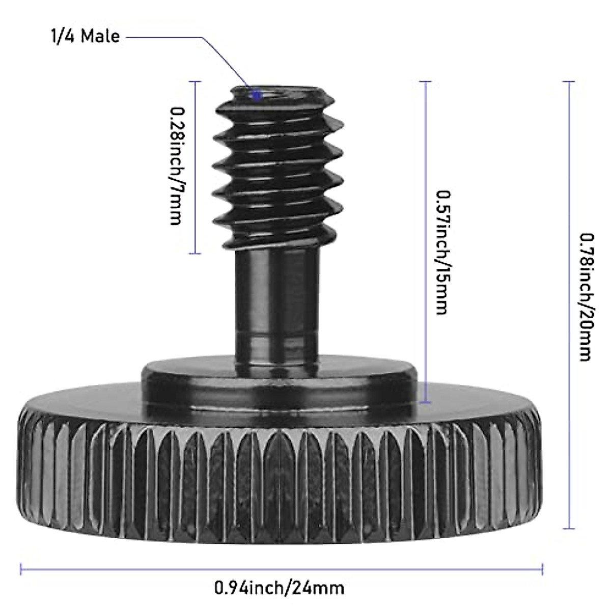 2 Packs Thumb Screw Camera Quick Release Adapter with 4 Packs Rubber Washers,1/4 Male to 1/4 Female Thread Thumbscrew L Bracket Mount Tripod Screw Rubber Pads for Camera Mounting Plate Flash Bracket