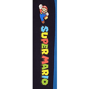 Nintendo Super Mario Video Game 3-Piece Set Boys Short Sleeve T-Shirt, Zip Up Hoodie, Jogger Pants 3-Pack Bundle Set (Size 8, Grey)