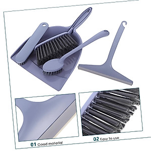 GOOHOCHY 1 Set Mini Broom Set Small Hand Broom Keyboard Cleaning Brush Mini Desktop Sweeper Small Cleanning Broom Hand Broom Brush Mini Broom with Dustpan Small Broom Brush Pp Lavender