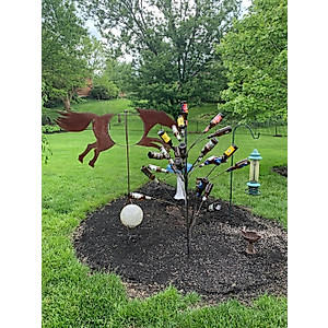 The Big Daddy Bottle Tree | Outside Yard Garden Decor | No Assembly Required | Displays 25 Bottles | 5 ft (60") Tall | Heavy Duty Welded Solid Raw Steel | Unpainted | Made in Mississippi USA