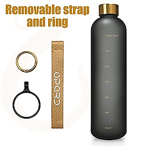 Opard 27oz/32oz Motivational Water Bottle with Time Marker to Drink, Reusable Plastic Bottle with BPA Free Tritan for Gym and Sports