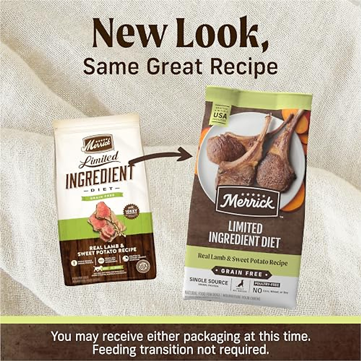 Merrick Limited Ingredient Diet Grain Free Dry Dog Food, Premium and Healthy Kibble with Lamb and Sweet Potato - 4.0 lb. Bag