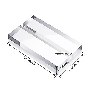 BENBO Acrylic Stands Place Card Holders, 5 Pieces Clear Acrylic Sign Holder Table Number Stands Holder Stands with Card Slot, Card Display Stand for Table Wedding Photos Office Menu Meeting