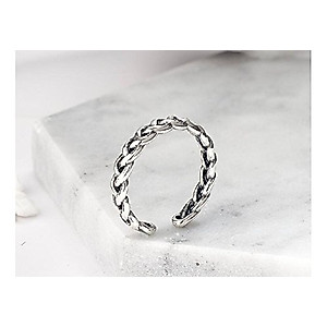 Braided Celtic Love Knot Open Statement Rings Sterling Silver 925 Adjustable Twisted Ring Antique Vintage Eternity Promise Stacking Ring Finger Band for Women