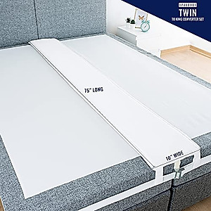 EPHEDORA 10" Extra Wide Bed Bridge Connector | Twin to King Converter Kit with Strap | Adjustable Mattress Connector for Bed | 25D Memory Foam | 10" Design | Non-Slip | Storage Bag Included