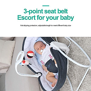 Vannetgo 3-in-1 Baby Bouncers, Can sit and Lie Down, Brilliant Bouncer,Rocking Bouncer, Soothing Vibration, 3rd Gear Adjustment, Suitable for Babies Boys/Babies Girls/Newborns Baby