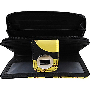 Softball Print Quilted Twist Lock Wallet