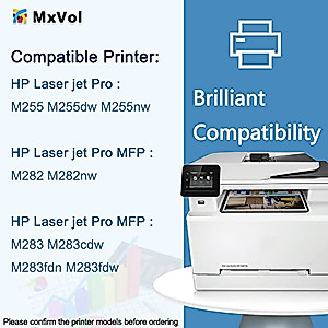 MxVol 206X Toner Cartridges 4 Pack High Yield【Shows Ink Level】 Compatible Replacement for HP 206X 206A W2110X W2110A Work with HP Color Pro MFP M283fdw M255dw M283cdw M283 M255 Printer Ink (4 Pack)