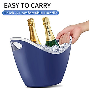 Ice Bucket Wine Bucket,Clear Acrylic 3.5 Liter Plastic Tub for Drinks and Parties, Food Grade, Perfect for Wine, Champagne or Beer Bottles(Blue Purple)