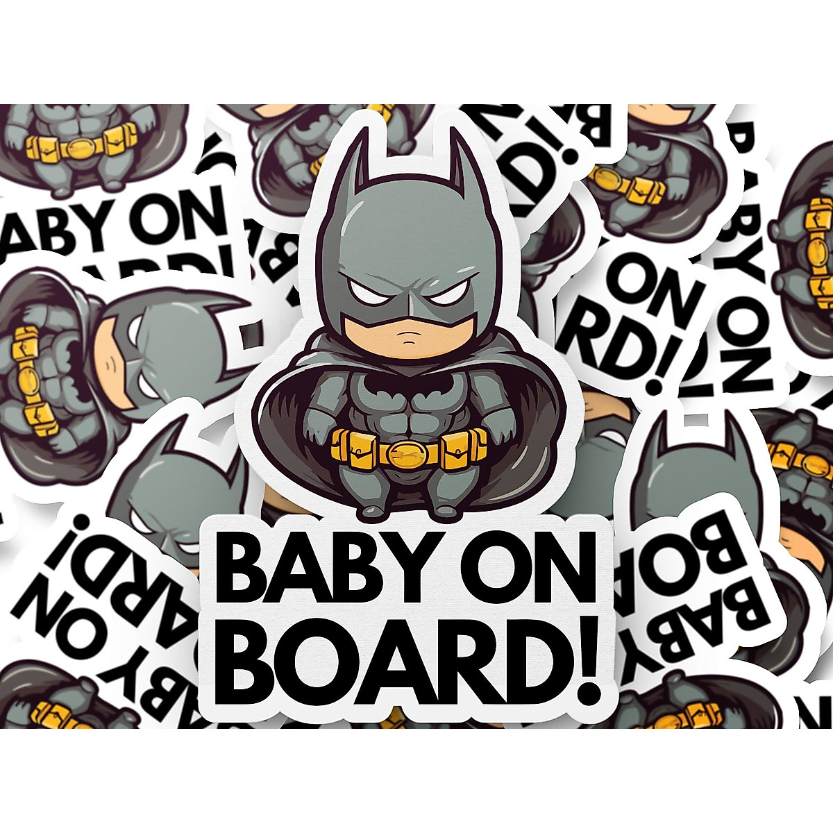 Baby on Board Stickers | Kids in Car Pack of 2 stickers (Bat Baby 01)