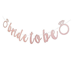 Bride To Be Banner, Rose Gold Pink Bachelorette Party Decorations, Bridal Shower Party Supplies
