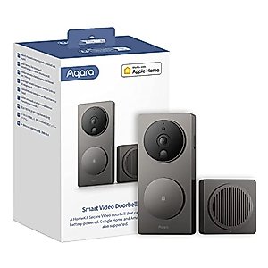 Aqara Video Doorbell G4 (Chime Included), 1080p FHD HomeKit Secure Video Doorbell Camera, Local Face Recognition and Automations, Wireless or Wired, Supports Apple Home, Alexa, Google, IFTTT, Gray