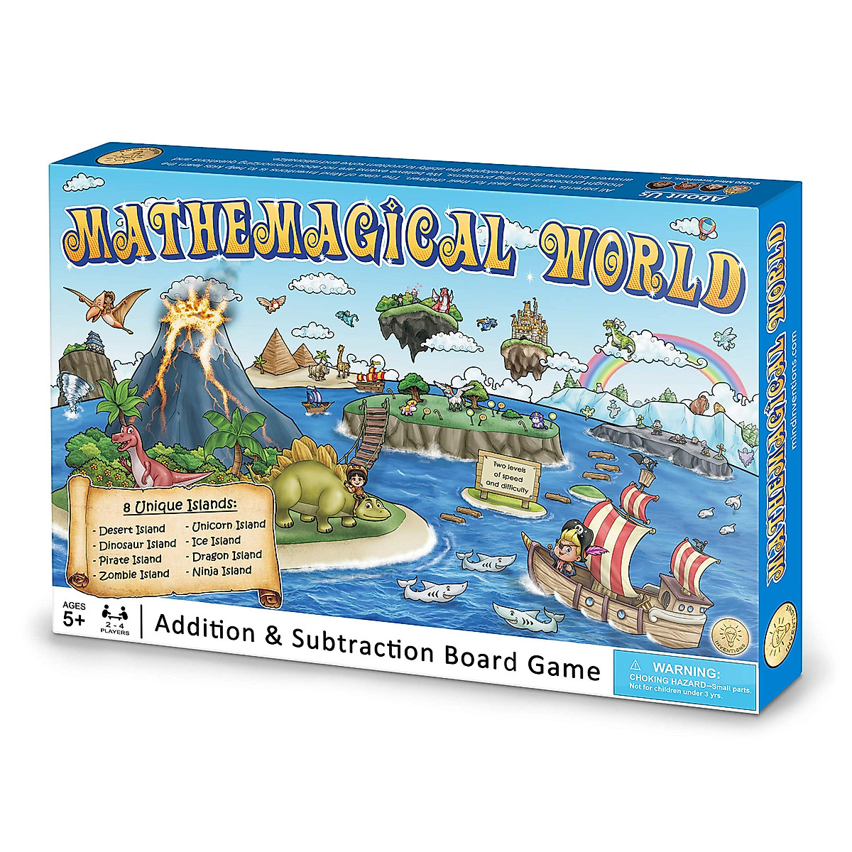 Mathemagical World - Addition & Subtraction Math Board Game for Kids, 2-4 players, Ages 5+ and Perfect for Homeschool, Kindergarten, Pre-k, and Gifted & Talented Prep