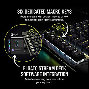 Corsair K100 RGB Mechanical Wired Gaming Keyboard - Cherry MX Speed Switches - PBT Double-Shot Keycaps - Elgato Stream Deck and iCUE Compatible - QWERTY NA Layout - Black,Silver
