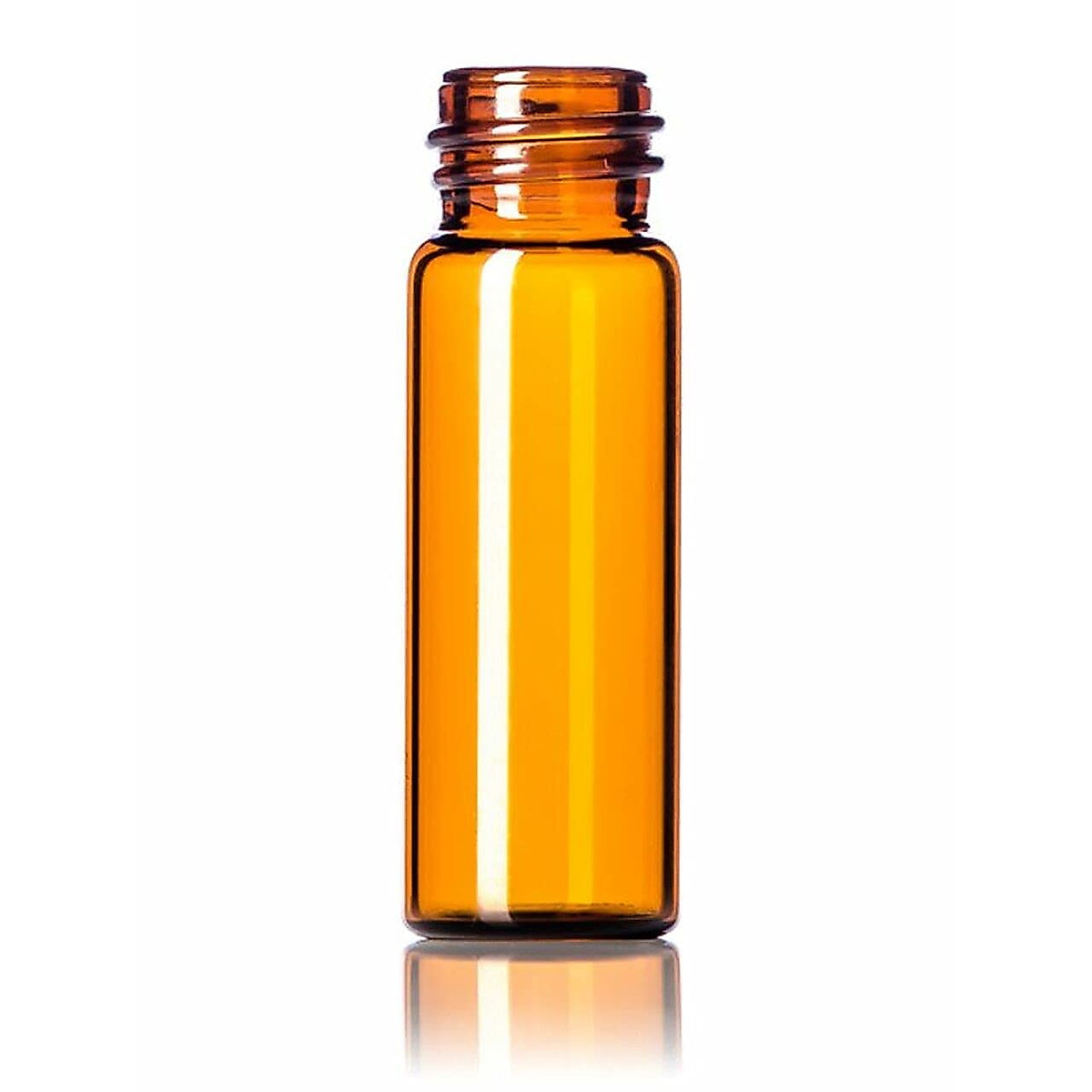 144 PCS, 15mm X 45mm [1 Dram, 4ml] Amber Glass Vials with Plastic Cone Liner Cap