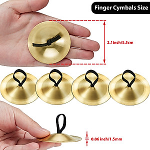 20 Pieces Finger Cymbals Belly Dancing Finger Dancing Finger Zills Musical Instrument for Dancer Party (Gold)