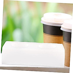 Didiseaon 4 pcs Takeaway Cup Holder can Carrier Coffee Mug Holder Floating Drink Holder for Pool Disposable Drink Carrier Coffee Drinks Drink take Dish Rack White epe Pearl Cotton