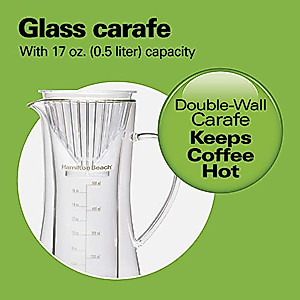 Hamilton Beach Pour Over Drip Coffee Maker, 17 Ounces, Glass Carafe