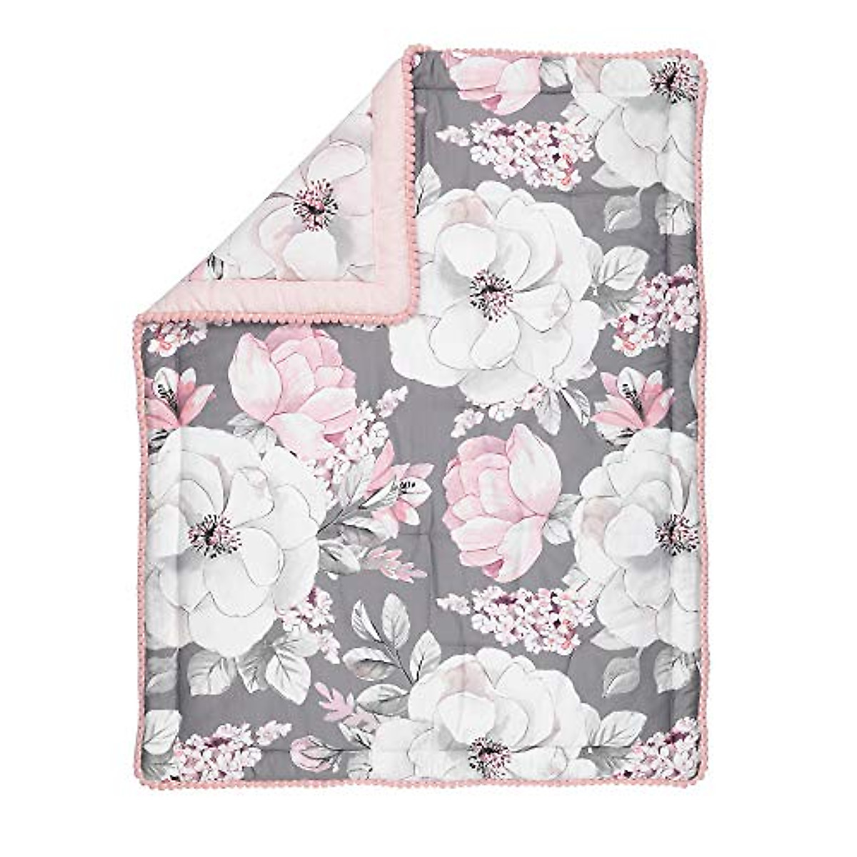 Lambs & Ivy Signature Botanical Baby Watercolor Floral 4-Piece Crib Bedding Set