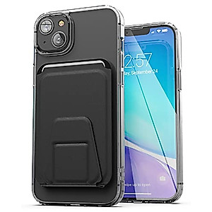 Encased Wallet Case Set Designed for iPhone 14 Plus Case with Magnetic Kickstand Card Holder (Screen Protector Included) Compatible with MagSafe, Crystal Clear (3-in-1)