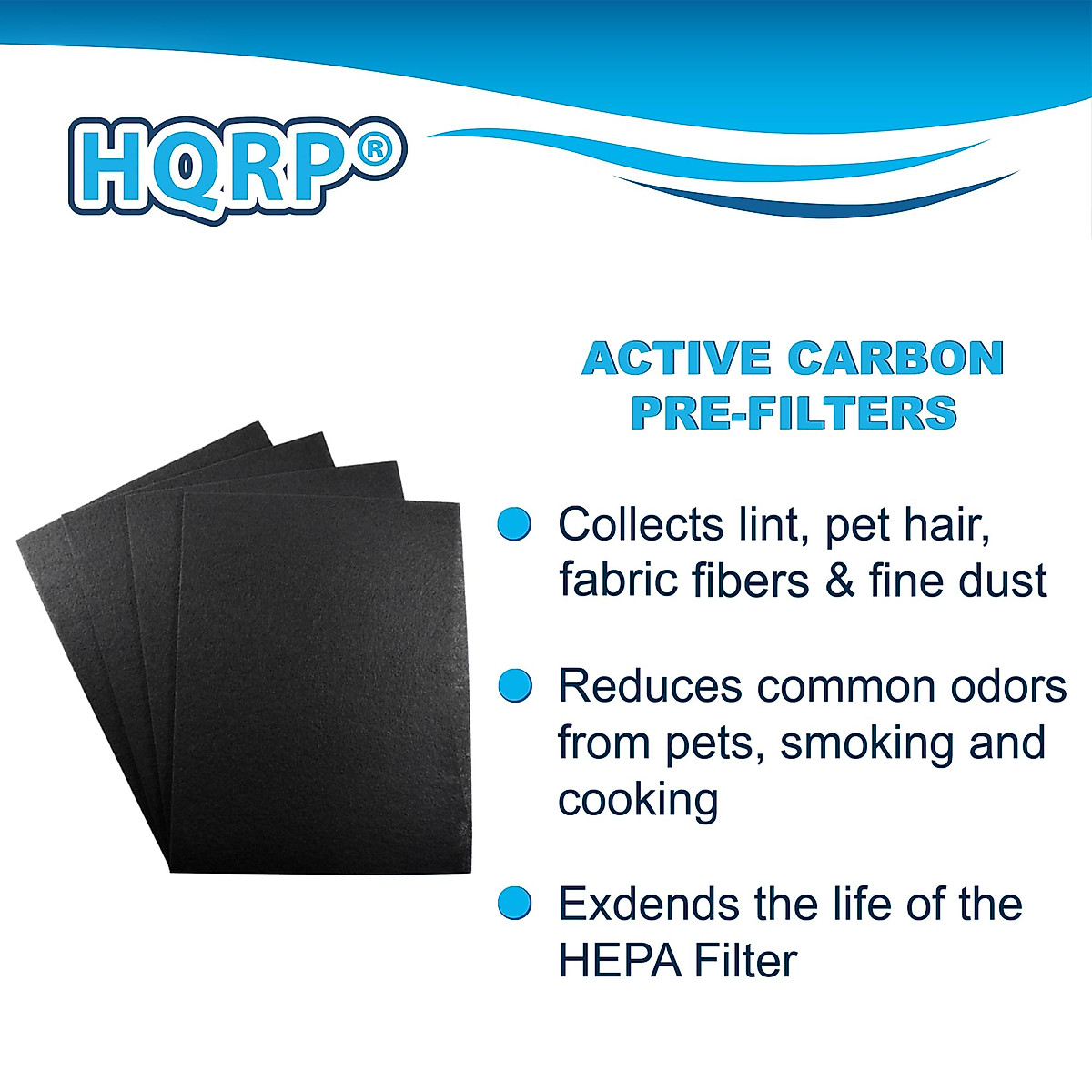 HQRP Filter Set (True HEPA + 4 Carbon) compatible with Winix P300, 5300, 5500, 6300, 5300-2, 6300-2, C535, AM90, WAC5300, WAC5500, WAC6300 PlasmaWave, Filter A 115115 Replacement