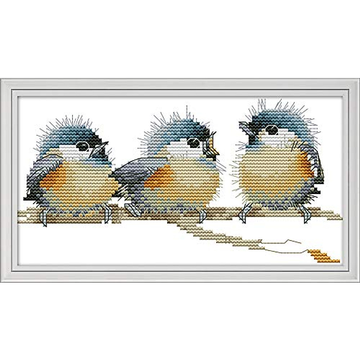 Cross Stitch Kits, Three Birds Awesocrafts Easy Patterns Cross Stitching Embroidery Kit Supplies Christmas Gifts, Stamped or Counted (Birds, Counted)