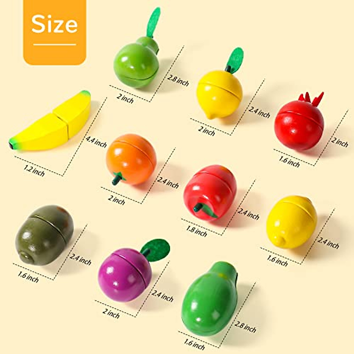 Wooden Play Food Sets for Kids Kitchen Accessories Cutting Montessori Toys for 2 Year Old Toddlers Pretend Play Fake Fruit Vegetable Egg Fillers Birthday Easter Gifts for 3 4 Years Girls Boys