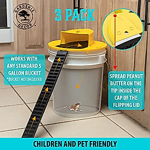 Gardenix Decor 5 Gallon Bucket Lid Mouse Rat Trap - Automatic Reset Flip and Slide Mouse Trap - Humane Mouse Rat Traps for Indoor Outdoor Use - Reusable Mouse Trap 5 Gallon Bucket Lid for Chicken Coop