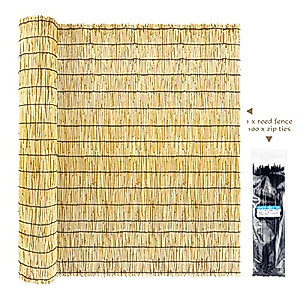Tgzwme Natural Reed Fence Roller Blind,6FT X 16.4FT Bamboo Fencing Privacy Reed Screening for Outdoor, Gallery, Restaurant, Hotel, Patio
