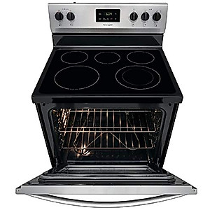 Frigidaire FCRE3052AS 30" Freestanding Electric Range with 5.3 cu. ft. Capacity Quick Boil Store-More Storage Drawer and SpaceWise Expandable Elements in Stainless Steel