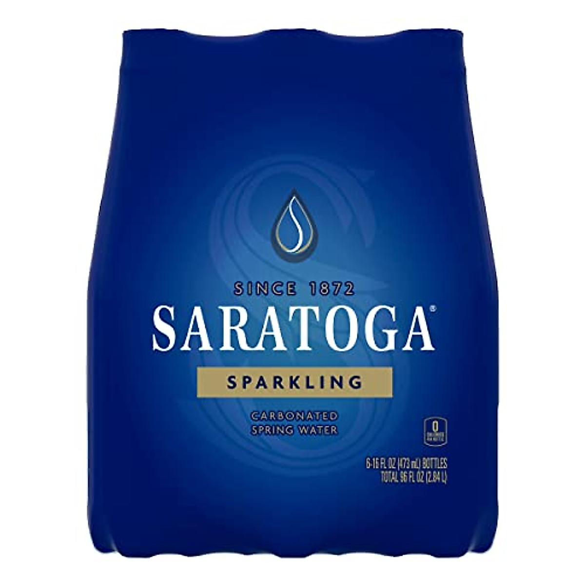 Saratoga Sparkling Spring Water Bottle PET, 16 Oz, 6-Pack