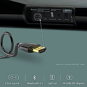 Wohome Sound Bar, 38 Inch 100W Soundbar for TV with 6 Speakers, LED Display, HDMI-ARC, Bluetooth 5.0, Optical, AUX, USB Input, 110 dB 3D Surround Sound Home Theater Audio TV Speakers Systems S9920