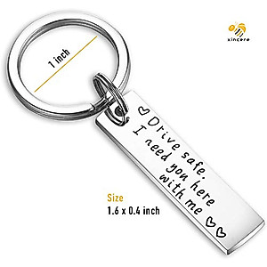 Portable Door Lock for Travel, Apartment Home Security Door Locker from Inside with Drawstring Bag and Drive Save I Need You Here with Me Keychain, Gift for Women and Men