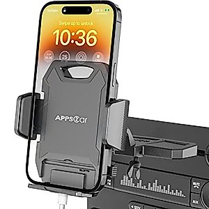 APPS2Car Sturdy CD Slot Phone Mount with One Hand Operation Design, Hands-Free Car Phone Holder Universally Compatible with All iPhone & Android Cell Phones, for Smartphone Mobile