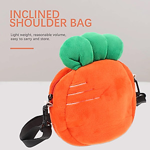 Carrot Plush Bag Chic Girls Shoulder Pouch Decorative Mobile Phone Keys Bag Cute Portable Daily Bag