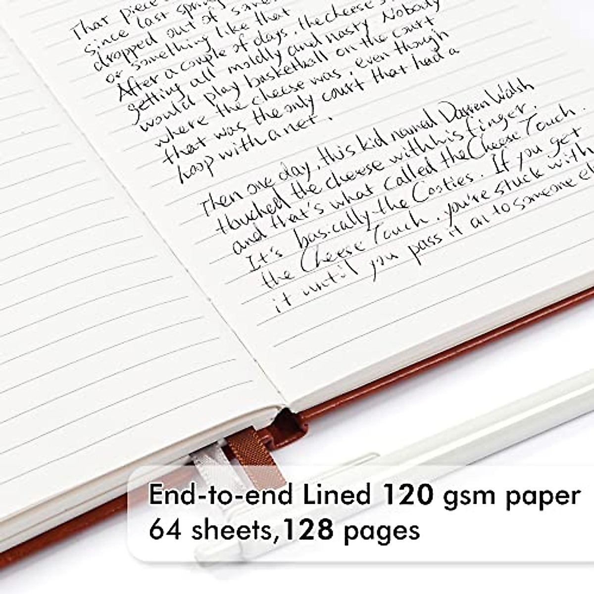 3 Pack Notebooks Journals Bulk with 3 Black Pens, Feela A5 Hardcover Notebook Classic Ruled Lined Journal Set with Pen Holder for Work Business Journaling Note Taking, 120 GSM, 5.1”x8.3”, Brown