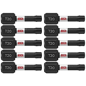 BOSCH ITT201B 10-Pack 1 In. Torx #20 Impact Tough Screwdriving Insert Bits