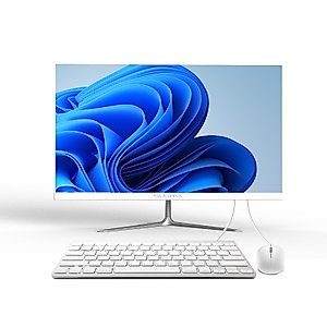 All-in-One Desktop Computer 24" FHD, N5095 8GB RAM, 512GB SSD, Intel Quad-Core, Wired Keyboard & Mouse, RGB Speaker, White (N5095/8G/512G)
