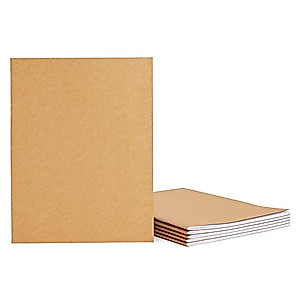 6 Pack Large Notebooks for Kids, Bulk Sketchbook 8.5x11 In, Kraft Paper Journal Set for Students, Travelers, Office (Blank Inside)