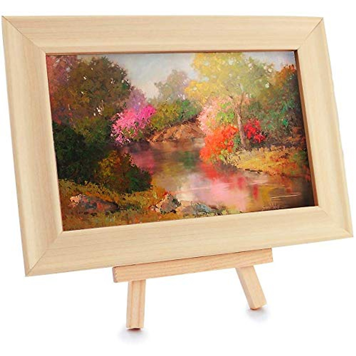 Twdrer 30 Pack 5" Mini Wood Display Easel,Natural Wood Display Stand for Displaying Small Canvases,Business Cards,Photos,DIY Crafts,Home Decorations (2.75" x 5")