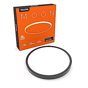 TALOYA LED Flush Mount Ceiling Light 5000k 8.9inch Round Black 18w=180w(Equivalent) Simple Lamp for Bedroom Hallway Kitchen Gallery Low Ceilings Areas