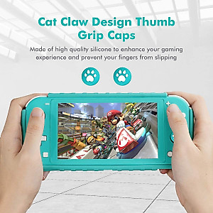 KIWIHOME Switch Lite Protective Case, Portable Cover Grip Case Only for Nintendo Switch Lite with Comfortable Grip & Game Card Slots (Turquoise)