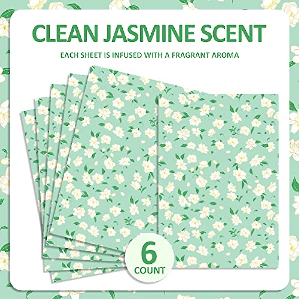 Drawer Liner, Lavender Scented Drawer Liner for Cabinet Drawers, Dresser Shelf, Linen Closet, Non Adhesive Scented Liners, Jasmine Scent 6 Sheets