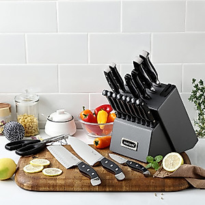 MC65G 20 Pieces Stainless Steel Forged Kitchen Knives Block Set with Built-in Knife Sharpener + McCook MC60 Stainless Steel Cooking Utensils Sets