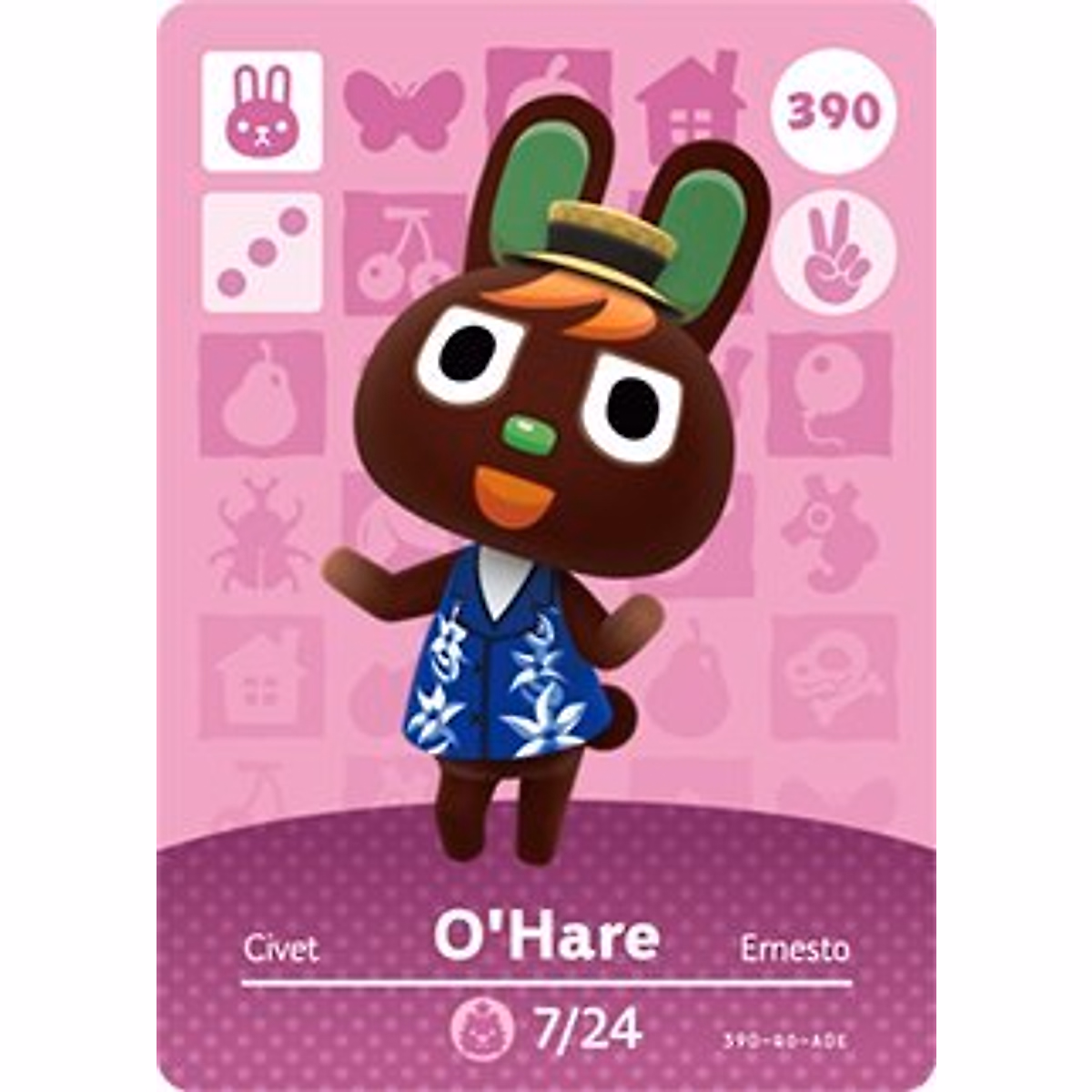 O'Hare - Nintendo Animal Crossing Happy Home Designer Series 4 Amiibo Card - 390