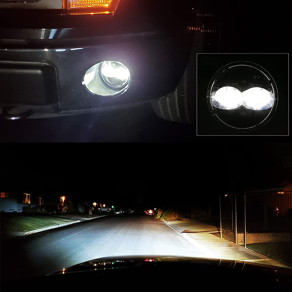 Z-OFFROAD DOT Approved LED Fog Lights for 2006-2014 Ford F150 2006 2007 2008 2009 2010 2011 2012 2013 2014 F150, Bumper Driving Lamp Set Assembly Kit - Black