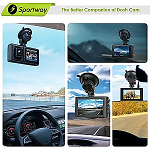 Sportway S504 Suction Cup Dash Cam Mount Holder (5th Gen) with 4pcs 360 Rotating Joints for Apeman Ssontong Biuone iZEEKER HaHoco and Most Other Car Dash Cameras