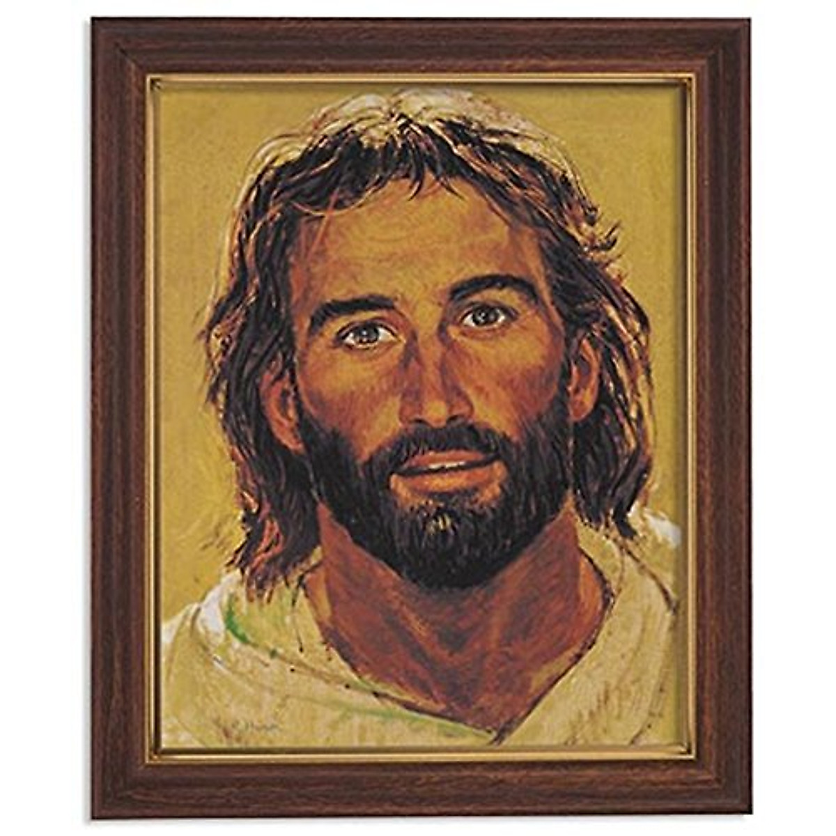 Gerffert Collection Jesus Christ Framed Portrait Print, 13 Inch (Wood Tone Finish Frame)